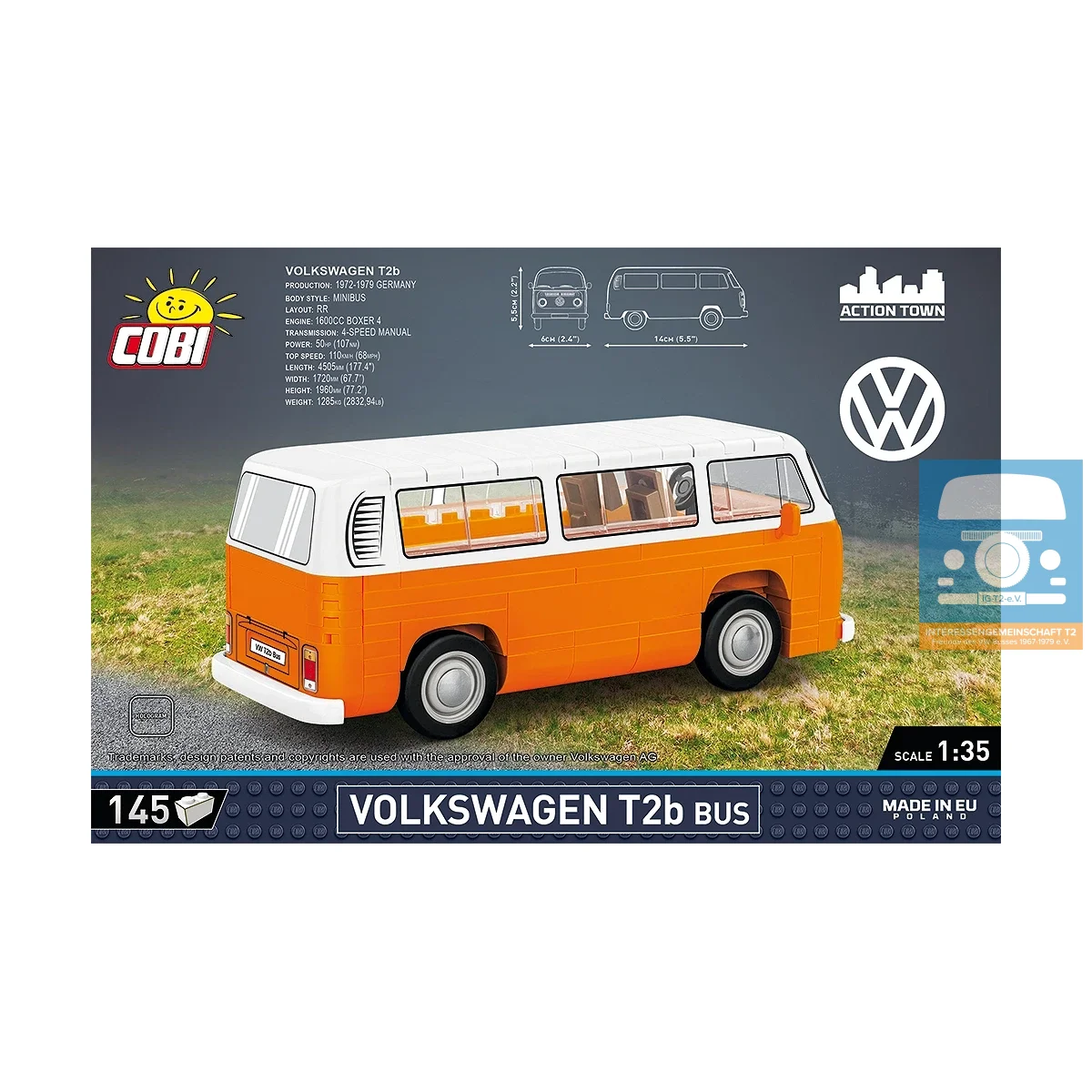 Cobi: VW T2b Kombi orange - VW T2 Bus Bulli - Webshop für Modellautos ...